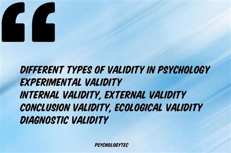 Types Of Validity In Psychology Updated