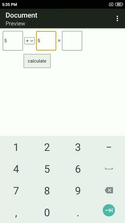 Calculation Using Javascript Html On Mobile Youtube