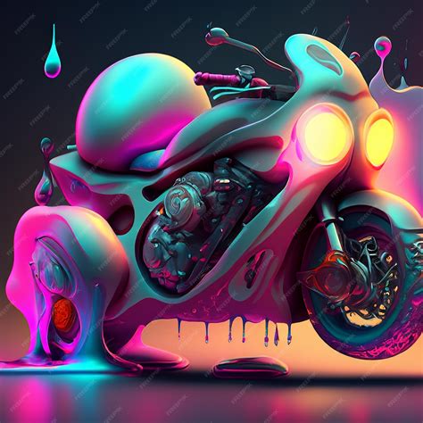 Premium Photo Liquid Otherworldly Cool Dreamy Bike