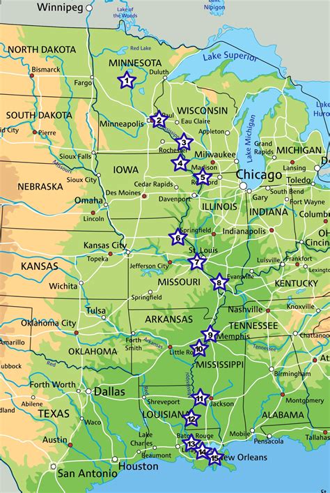 Road Map Mississippi River Seminal Map Of The Upper Mississippi River