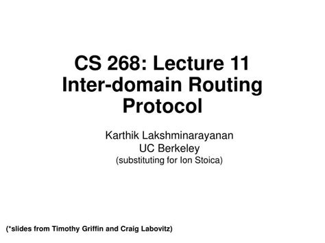 ppt cs 268 lecture 11 inter domain routing protocol powerpoint