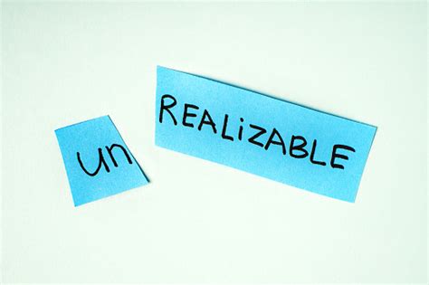 파란색 배경에 비현실적이라는 단어로 종이를 자르는 가위 개념 가능성에 대한 스톡 사진 및 기타 이미지 가능성 가능한 개발 Istock