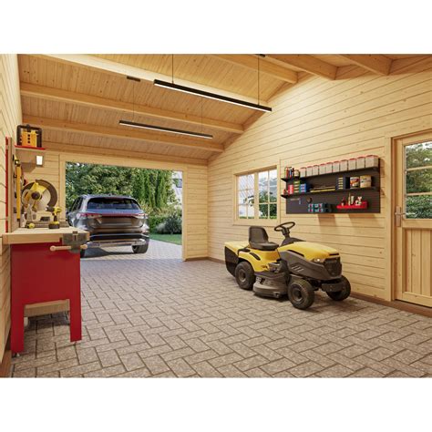 Palmako Garage Roger Ohne Tor 653 X 550 Cm Lackiert Dunkelgrau Weiß Fsc