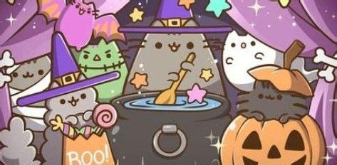Pusheen Hallowen🐱🎃 Halloween Desktop Wallpaper Halloween Wallpaper