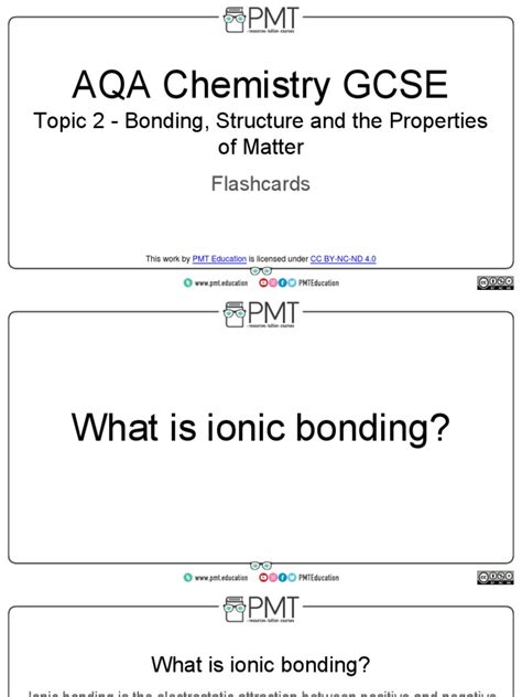 Flashcards Topic 02 Bonding Structure And The Properties Of Matter Aqa Chemistry Gcse Pdf Pdf