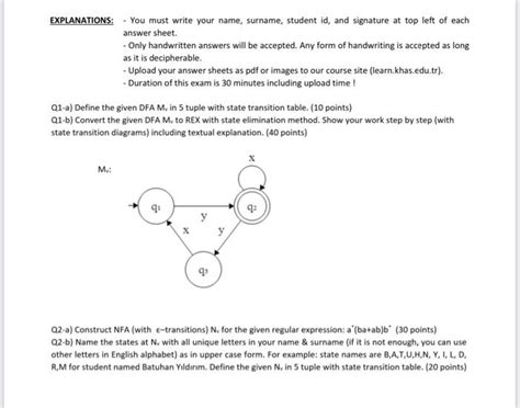 Solved EXPLANATIONS You Must Write Your Name Surname Chegg Com