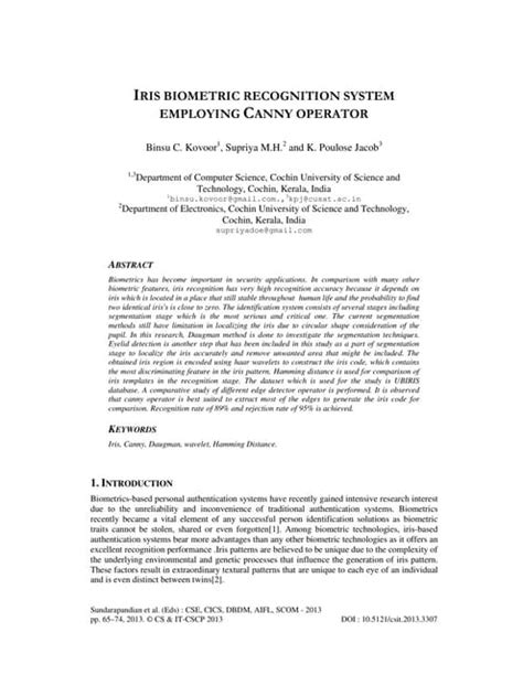 iris biometric recognition system employing canny operator pdf