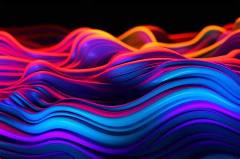 Premium Ai Image A Close Up Of A Colorful Wave Pattern On A Black Background Generative Ai