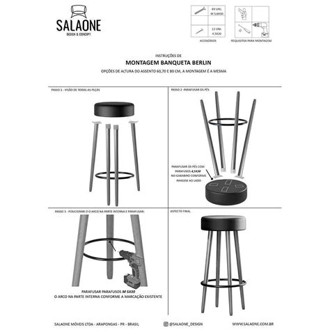 Kit 4 Banquetas Berlin 70cm Couríssimo Amarula Salaone Amarula