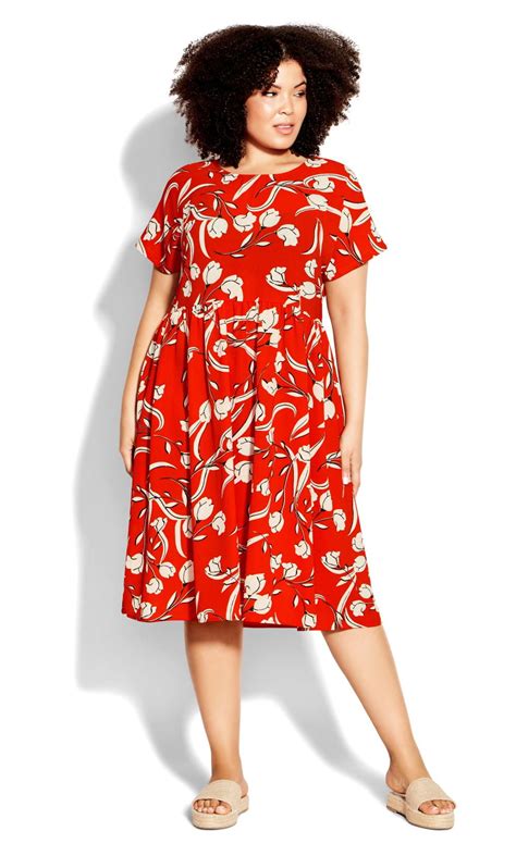 Loralette Womens Plus Size Doll Up Print Dress