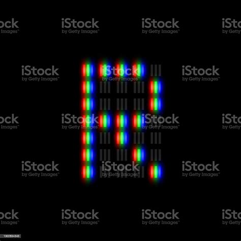 광채 빨간색 녹색파란색 픽셀 벡터 일러스트와 Rgb 픽셀 글꼴 문자 0명에 대한 스톡 벡터 아트 및 기타 이미지 0명 3차원 형태 개체 그룹 Istock