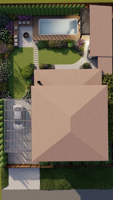 Ландшафтный дизайн участка в Краснодаре 6соток Экстерьер коттеджа Ландшафтные планы Планы