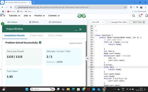 160daysofcode Coding Linkedlist Problemsolving Java Dsa Gfg160 Geekstreak2024 R Divya