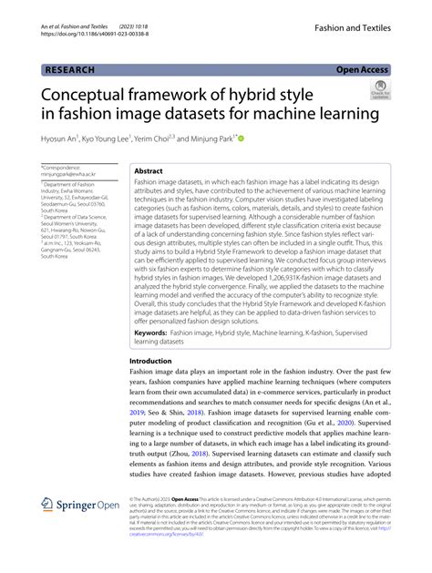 PDF Conceptual Framework Of Hybrid Style In Fashion Image Datasets For Machine Learning