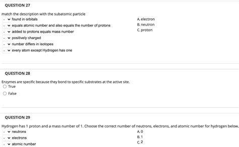 Solved QUESTION A Electron B Neutron C Proton Match Chegg