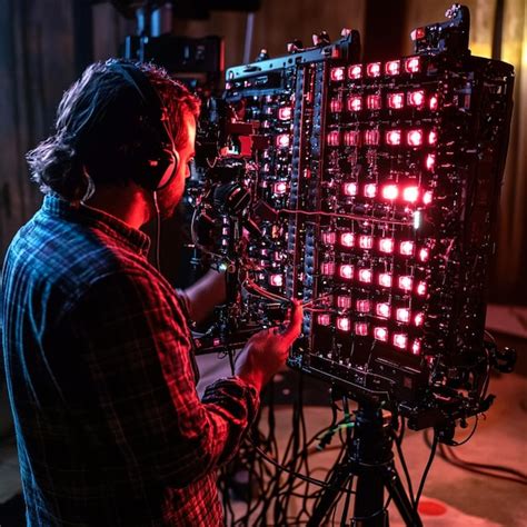 A Behindthescenes View Of A Cinematographer Setting Up A Complex