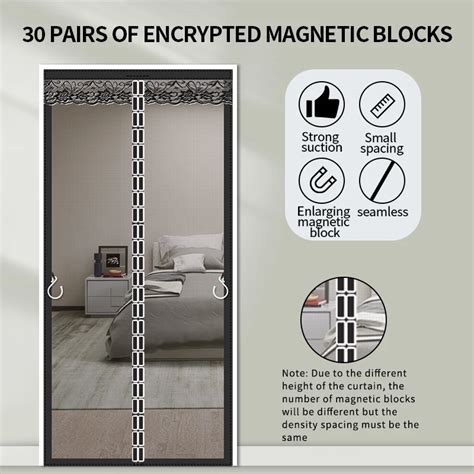 마그네틱 스크린 문짝 커튼 모기장 파리 곤충 메쉬 자동 닫힘 사용자 정의 크기 쉬운 설치 202 신제품 티몬