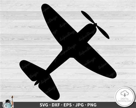 Old Airplane Svg Flying Clip Art Cut File Silhouette Instant Digital