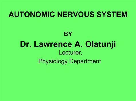Autonomic Nervous System Ppt PPT
