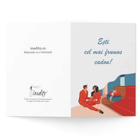 Коледна картичка с плик висококачествена текстурирана хартия Вие сте най красивият подарък