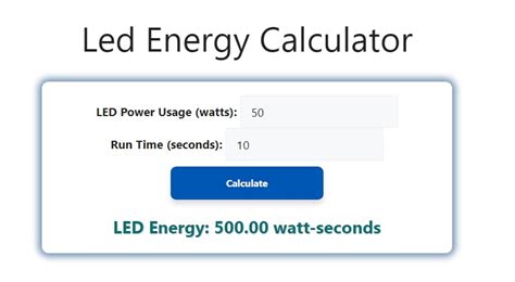 Led Energy Calculator Savvy Calculator