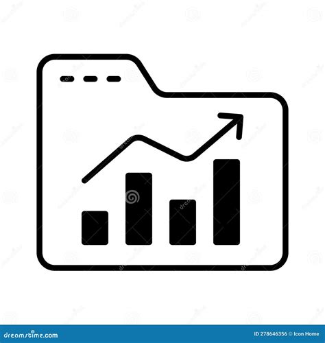 Bar Chart On File Folder Denoting Concept Vector Of Data Analysis In Trendy Style Stock Vector