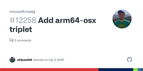 Add Arm64 Osx Triplet · Issue 12258 · Microsoftvcpkg · Github