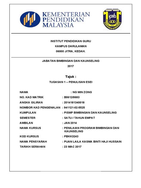 Ng Min Zong Tugasan 1 Penilaian Program Pdf