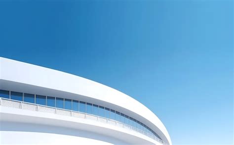Premium Photo 3d Render Of Minimal Modern Architecture Building With Blue Sky