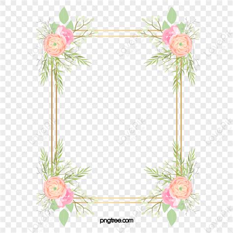 만화 손으로 그린 꽃 테두리 일러스트 그림초대우아한 Png 일러스트 무료 다운로드 Lovepik