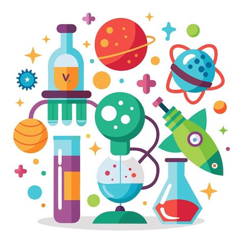 premium vector space science experiment illustration