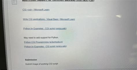 Solved Submission Submit Image Of Working Cgi Script