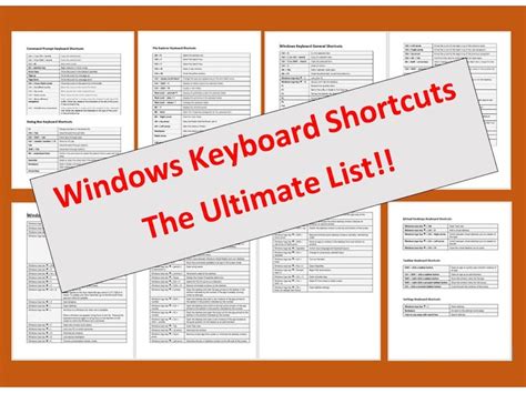 Windows Keyboard Shortcut Comprehensive List Etsy
