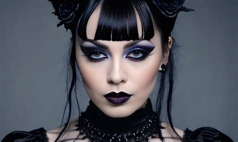 Closeup Portrait Photo Of Beautiful Goth Woman Premium Ai Generated Image