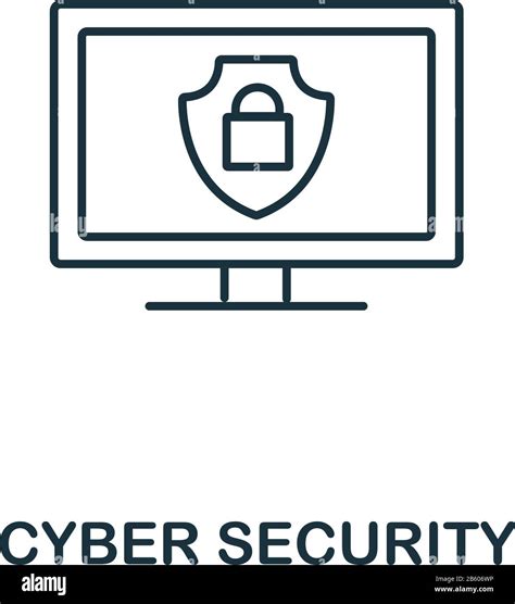 cyber security icon simple line element cyber security symbol for