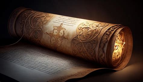 Premium Ai Image Roll Of Paper With Seal Open Parchment Scroll That