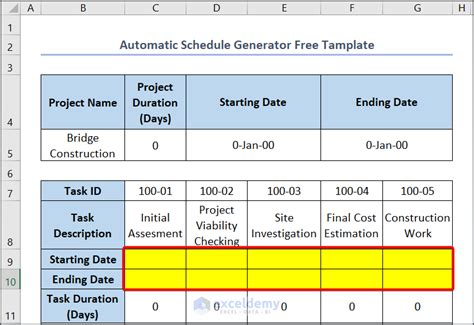 How To Create An Automatic Schedule Generator In Excel Easy Steps