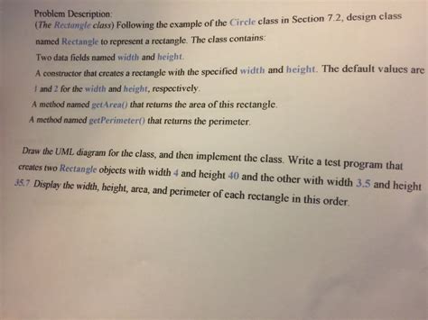 Solved Problem Description The Rectangle Class Following