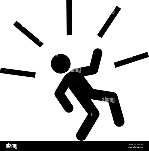 Warning Icon Depicting A Person Being Struck Indicating Danger Or Caution Regarding Falling