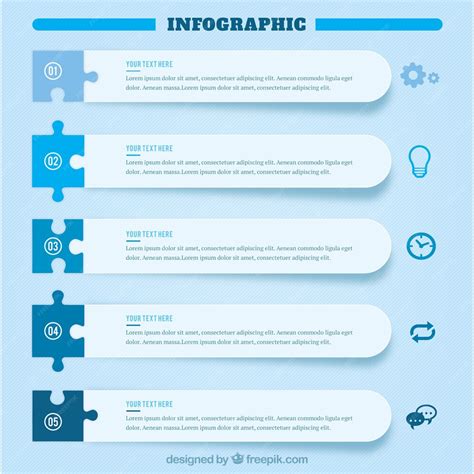 퍼즐 조각으로 Infographic 무료 벡터