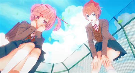 Render Of Sayori And Natsuki R Ddlc