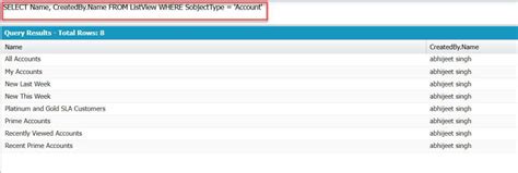 how to query the listview of an object in salesforce soql