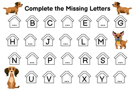 Premium Vector Game For Complete The Missing Letters With Cute