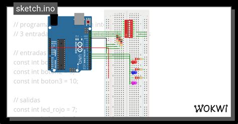 Tres Leds T Wokwi ESP32 STM32 Arduino Simulator