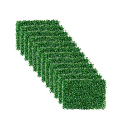 Panarciss 12 Pieces Artificial Yellow Poplar Wood Panelling 24x16 Inch Artificial Green Grass