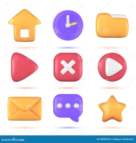 3d Vector Icon Set Stock Vector Illustration Of Business 254950150