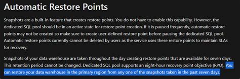 Step By Step Restore Of Dedicated Sql Pool Using Geo Backup Microsoft Qanda