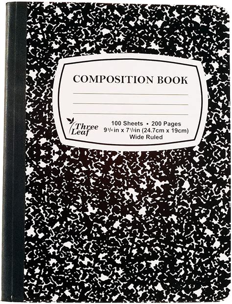Composition Notebook 9 3 4 X 7 1 2 Wide Ruled 100 Sheet 200 Pages Color Black Marble