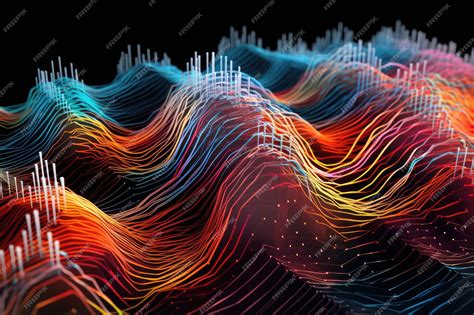Premium Ai Image Symphony Of Sound Waves Visualized Through Vibrant And Undulating Lines