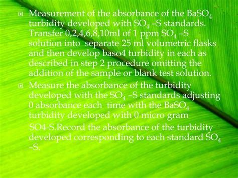 Sulphur Estimation In Plant Sample Pptx